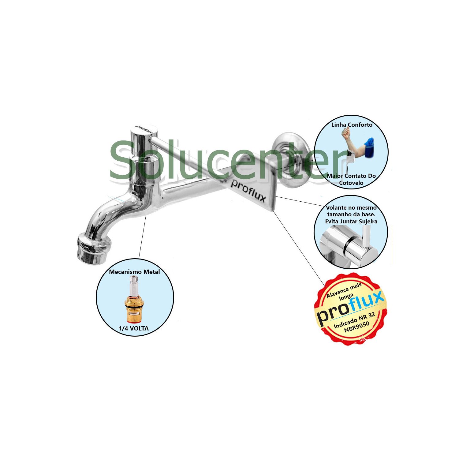 Torneira Clinica Alavanca Confort com arejador fixo de Parede 22 cm ...