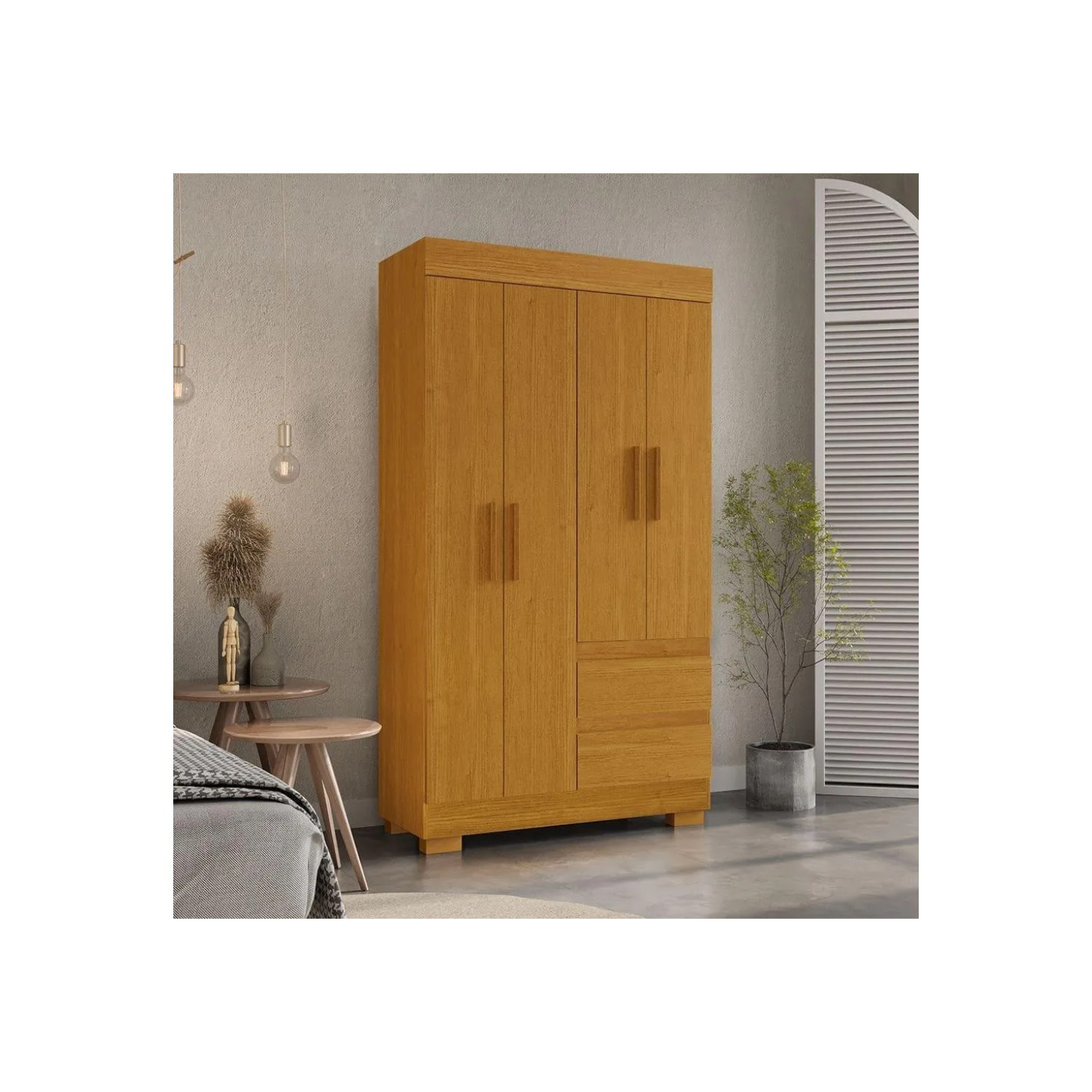 Guarda Roupas/Roupeiro Acp Maya 4 Portas MDP - Cinamomo | Casa e Companhia