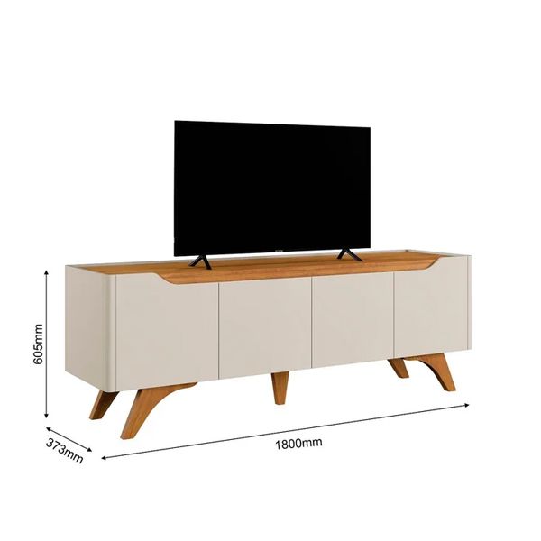 Rack Mavaular Atenas 4 Portas 1,80M - Off White/Naturalle | Casa e ...