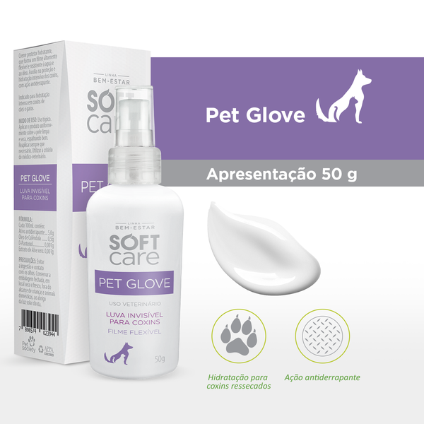 Soft Care Pet Glove Loção Hidratante Para Coxins de Cães e Gatos - 50 g