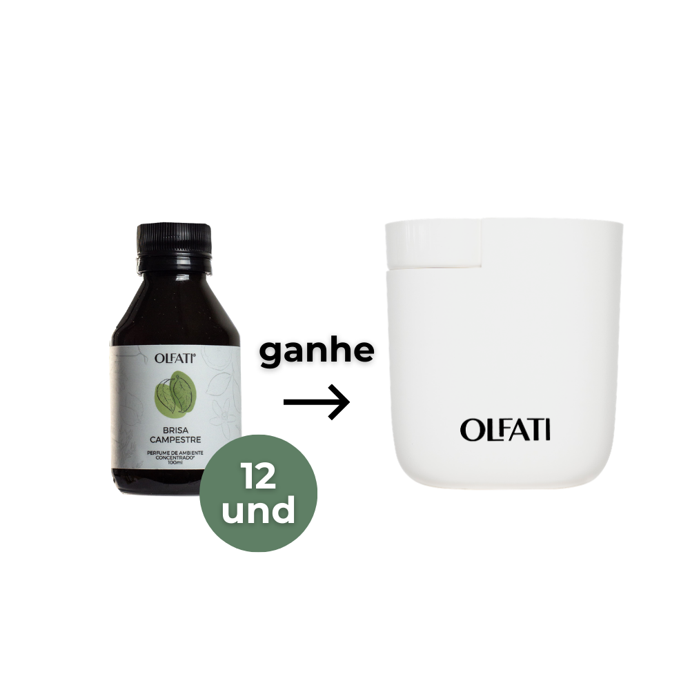 12 Refis de 100ml - Brisa Campestre - Ganhe 1 Olfati Mini Branco | Olfati